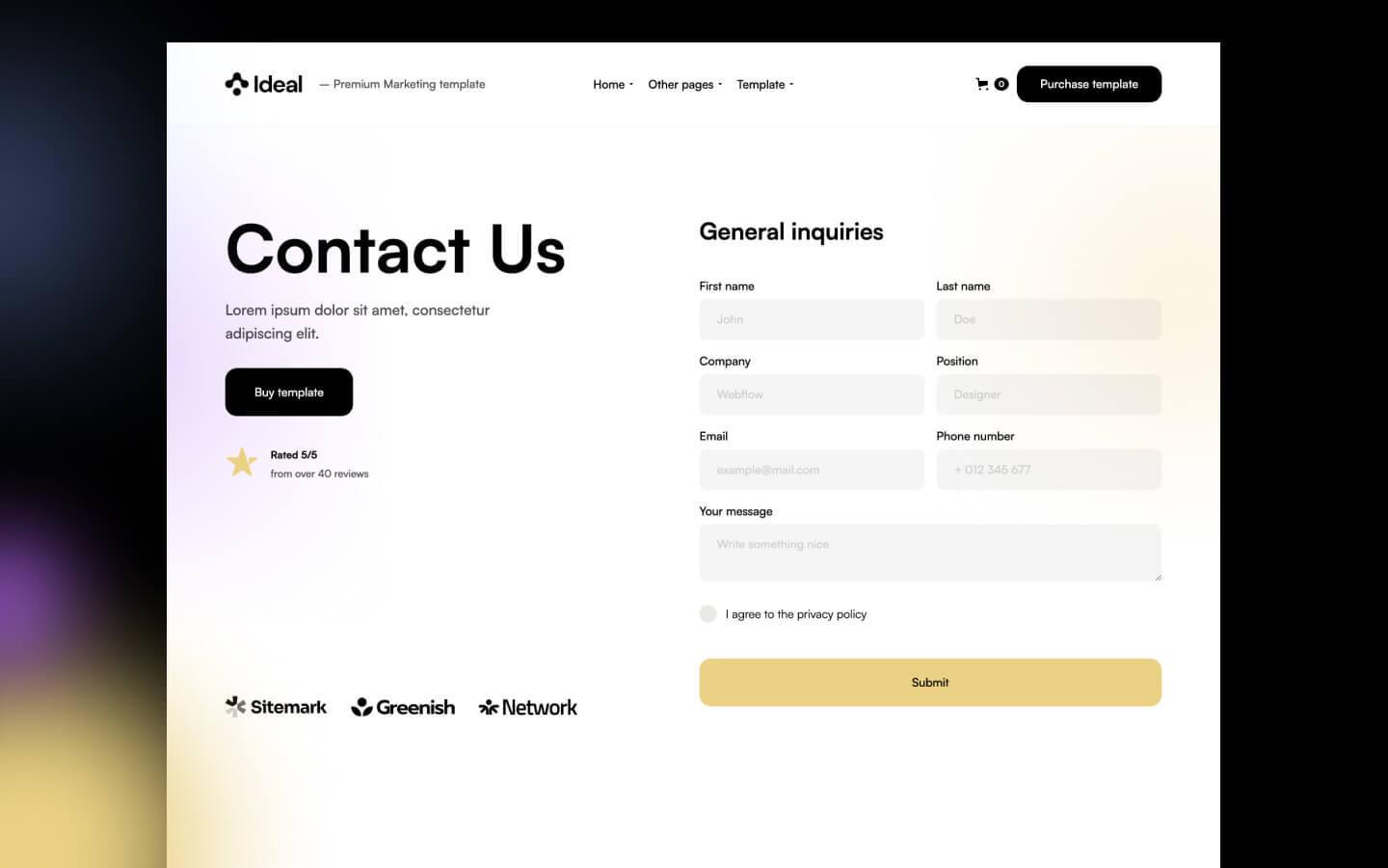 Ideal - Startup HTML5 Responsive Website Template