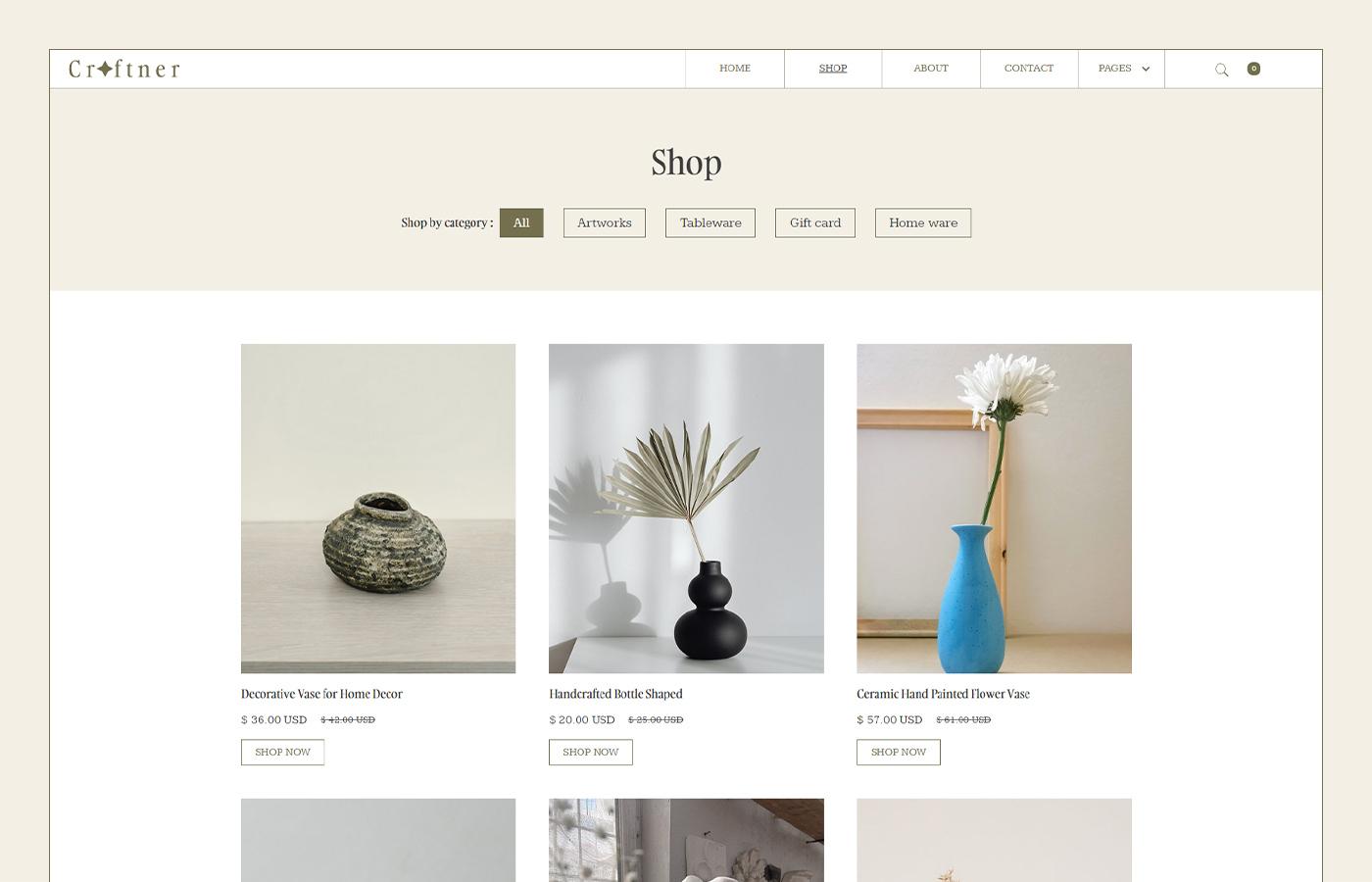 Craftner - Homeware HTML5 Responsive Website Template
