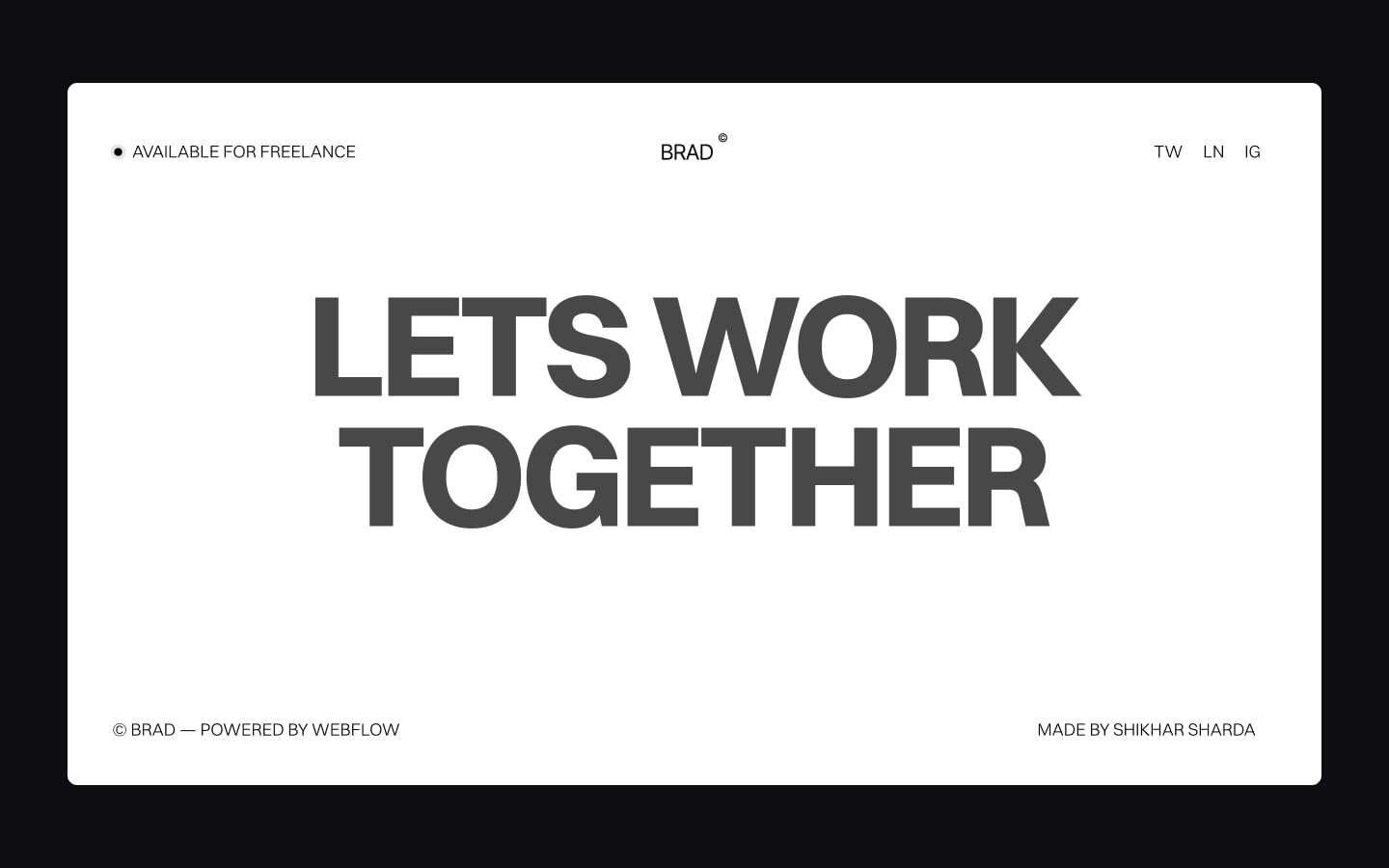 Brad - Portfolio HTML5 Responsive Website Template