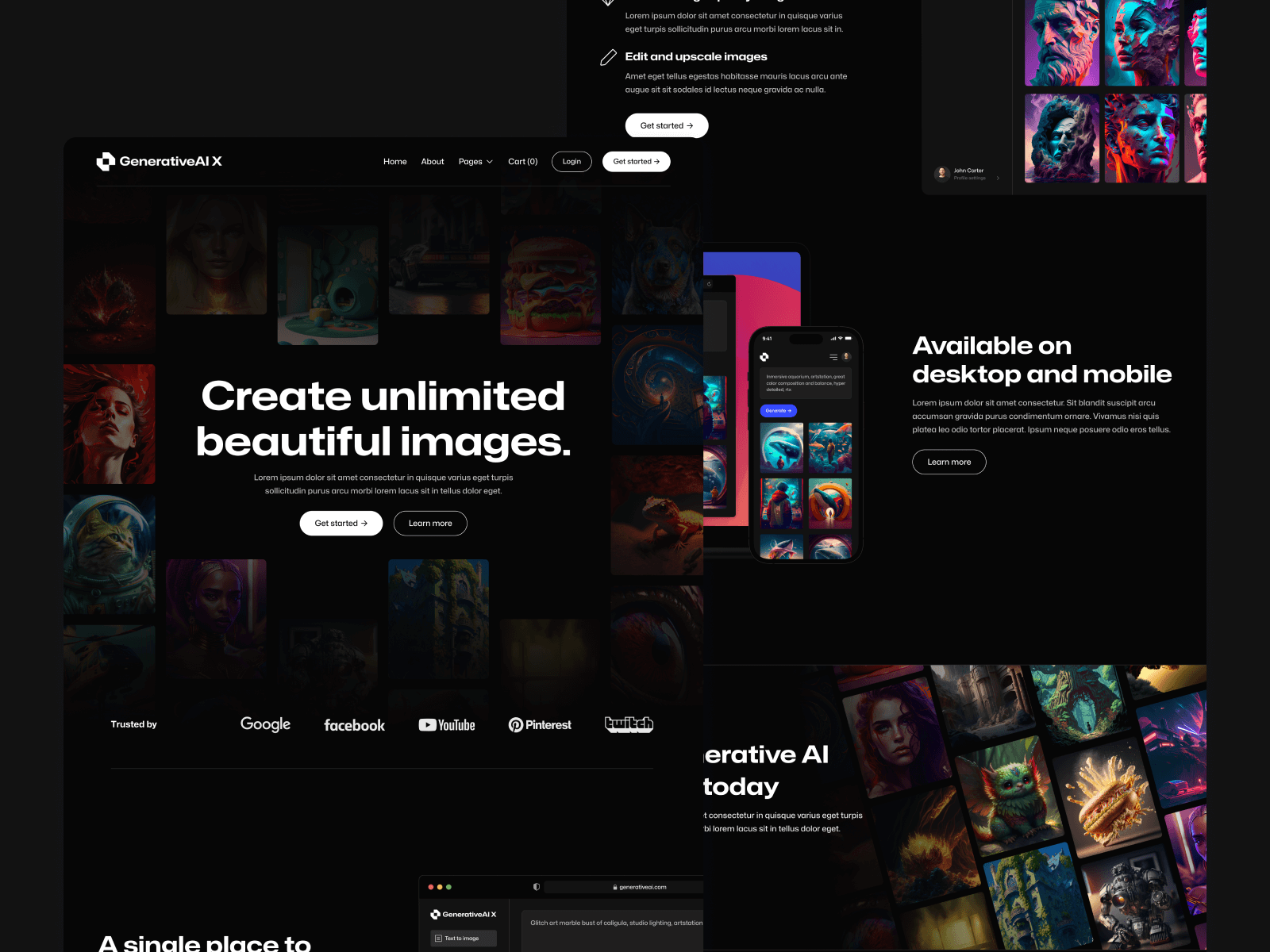 GenerativeAI X - SaaS HTML5 Responsive Website Template