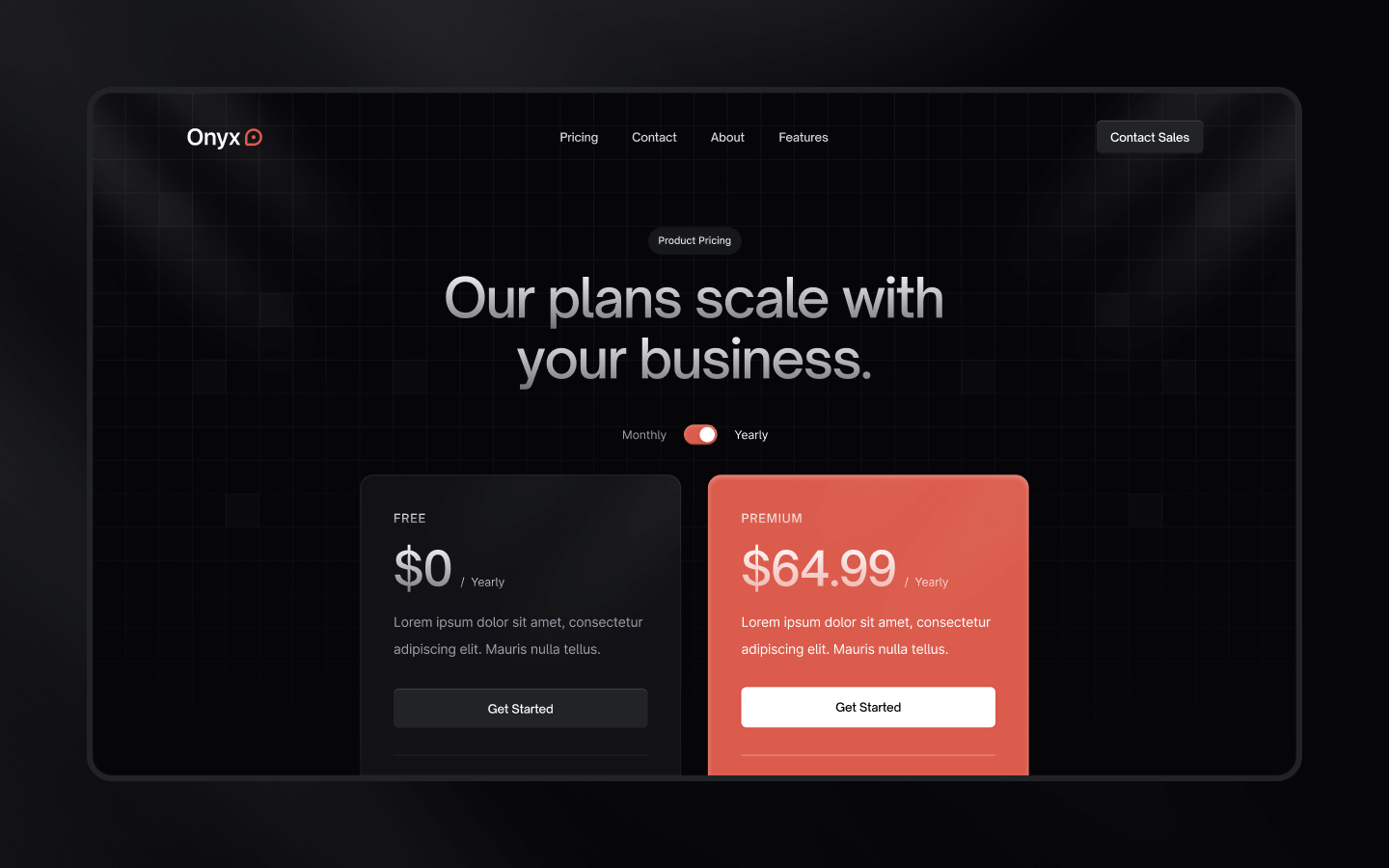 Onyx - SaaS HTML5 Responsive Website Template