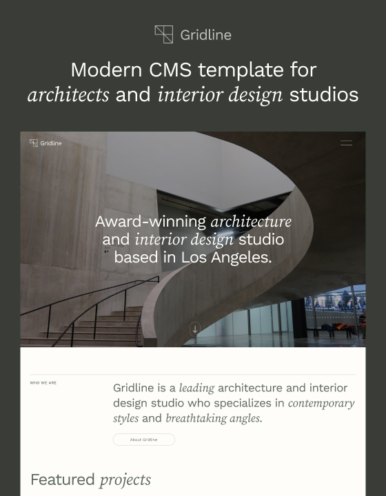 Gridline - Architecture HTML5 Responsive Website Template