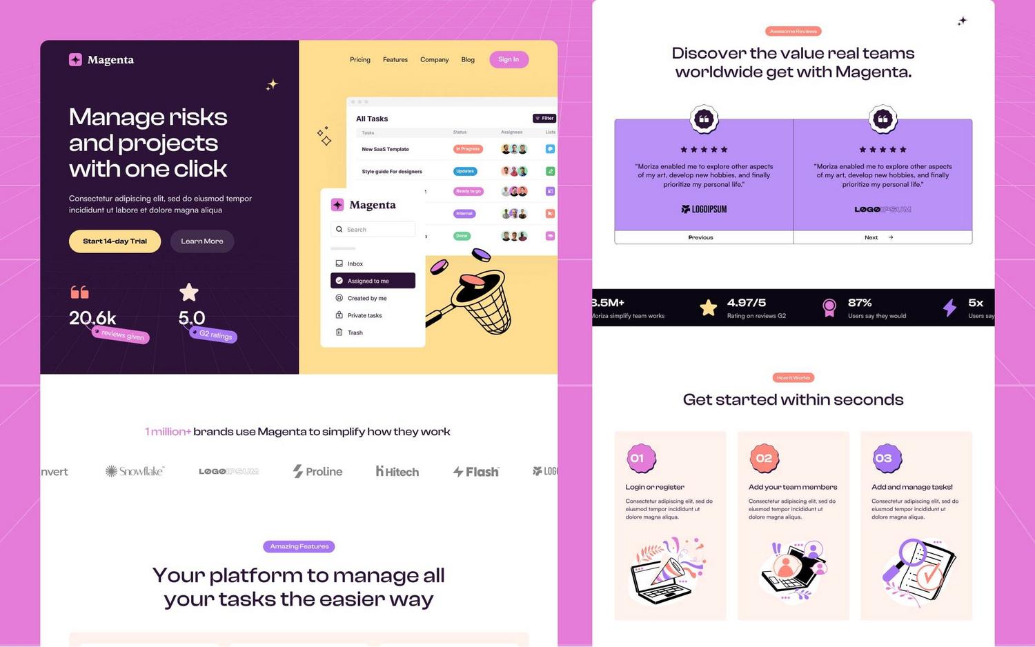 Magenta - SaaS HTML5 Responsive Website Template