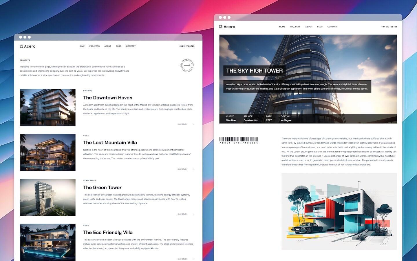 Acero - Construction HTML5 Responsive Website Template