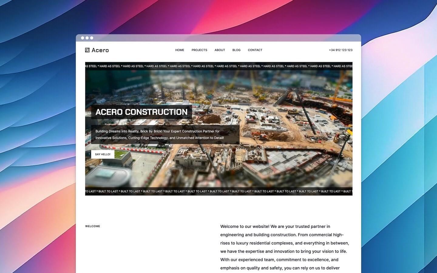 Acero - Construction HTML5 Responsive Website Template