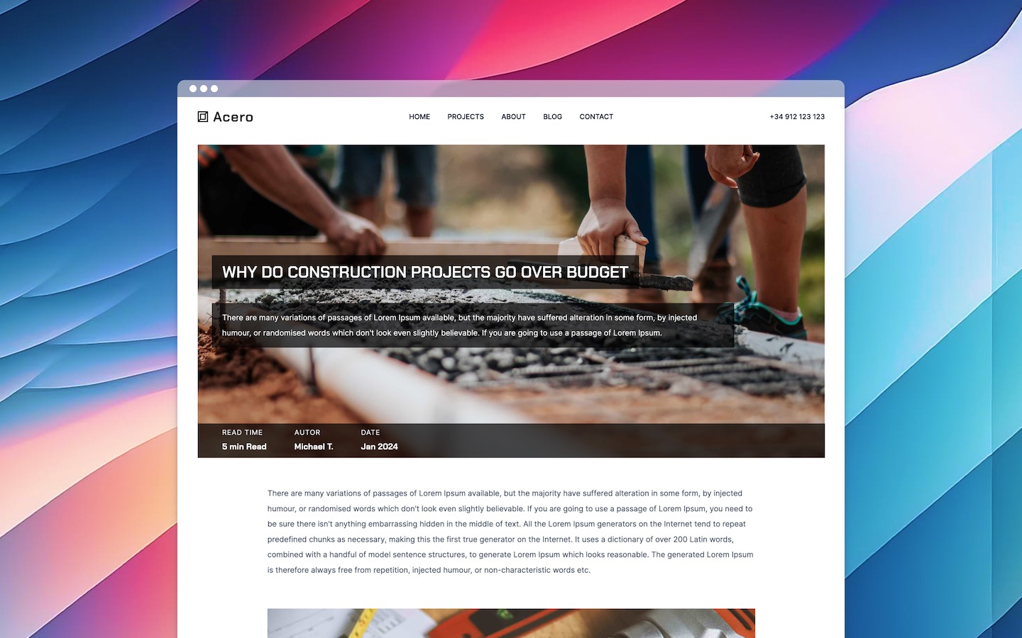 Acero - Construction HTML5 Responsive Website Template