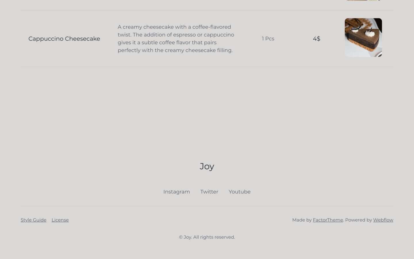 Joy - Coffee Shop HTML5 Responsive Website Template