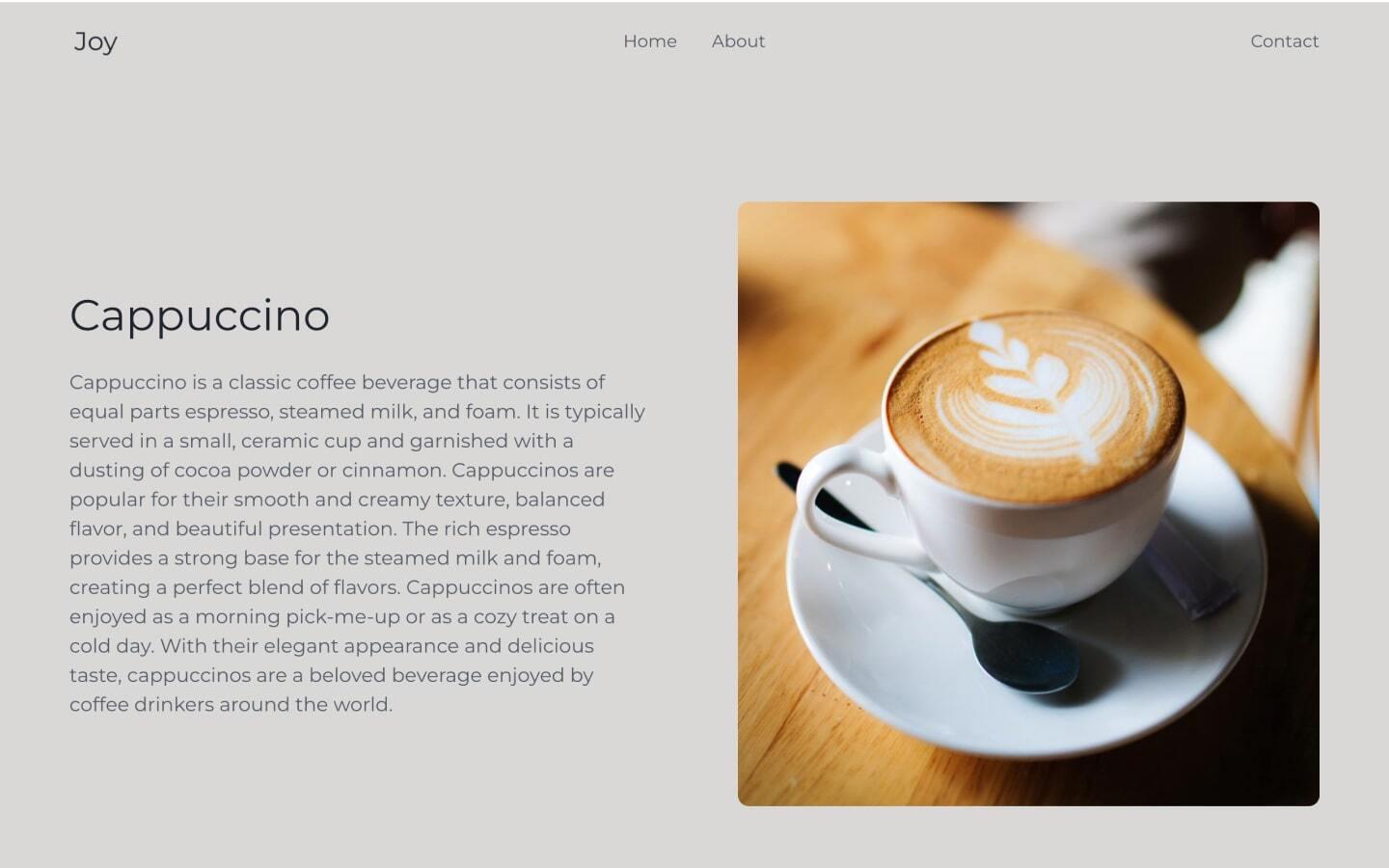Joy - Coffee Shop HTML5 Responsive Website Template