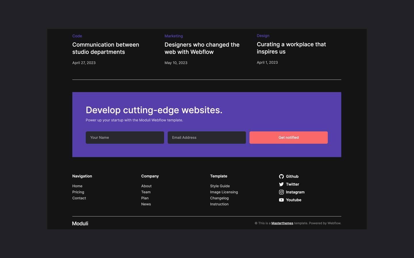 Moduli - Startup HTML5 Responsive Website Template