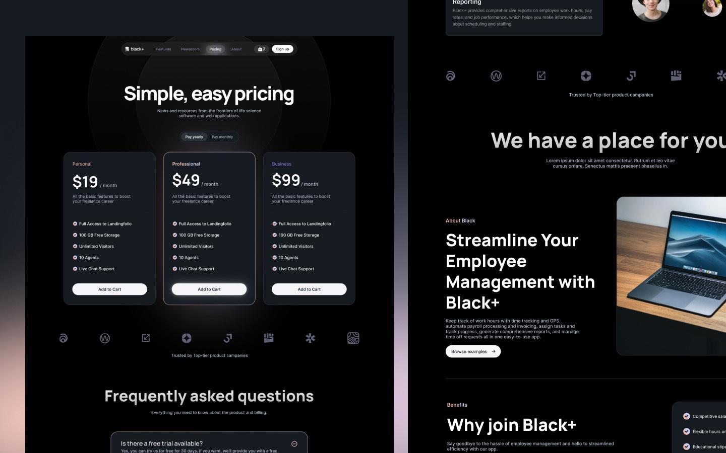 Black Plus - SaaS HTML5 Responsive Website Template