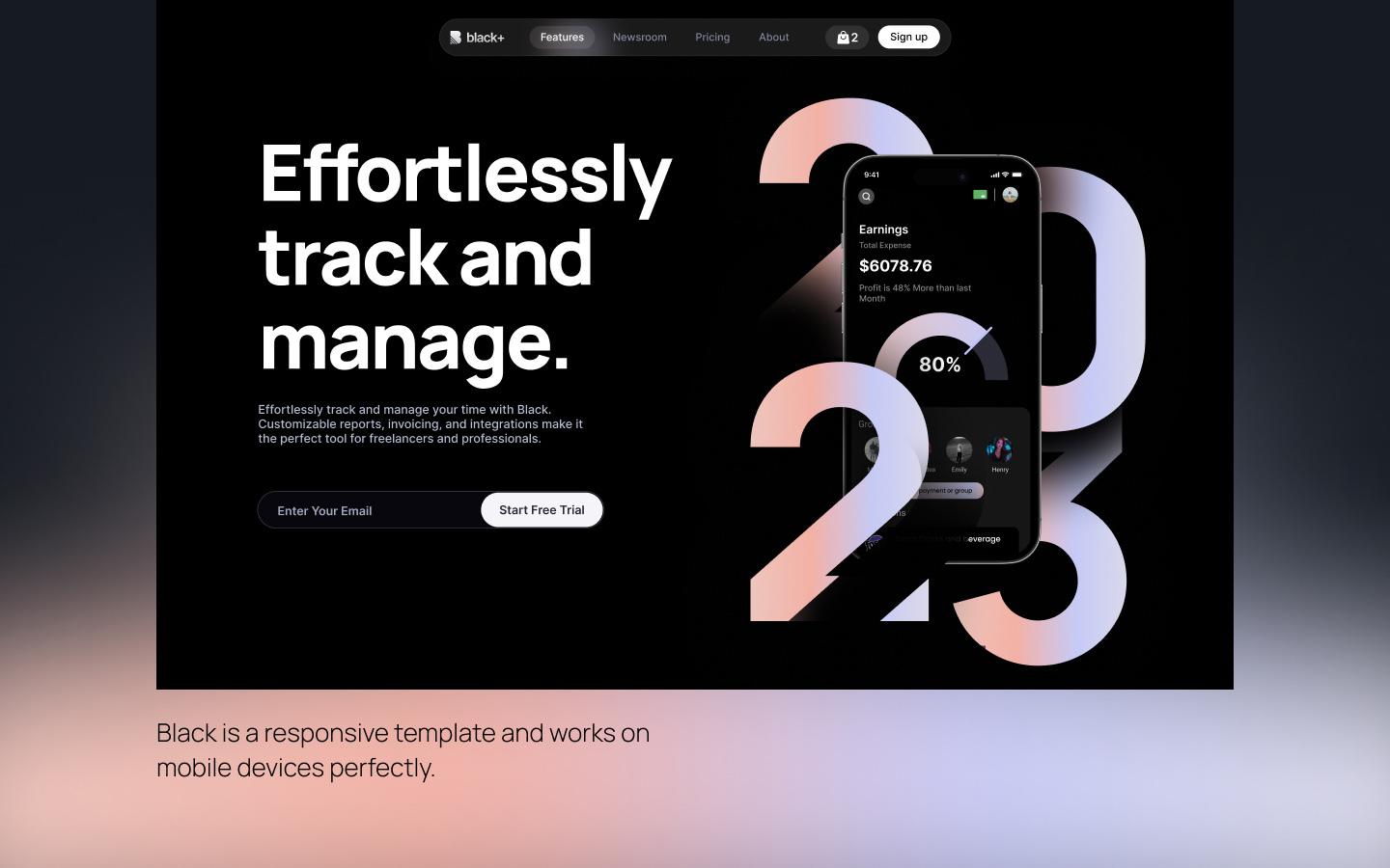 Black Plus - SaaS HTML5 Responsive Website Template