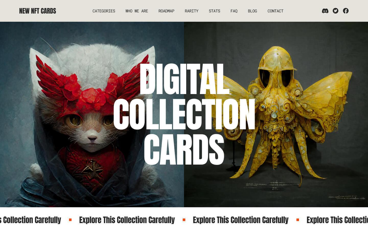 New NFT Cards DB - Portfolio HTML5 Responsive Website Template