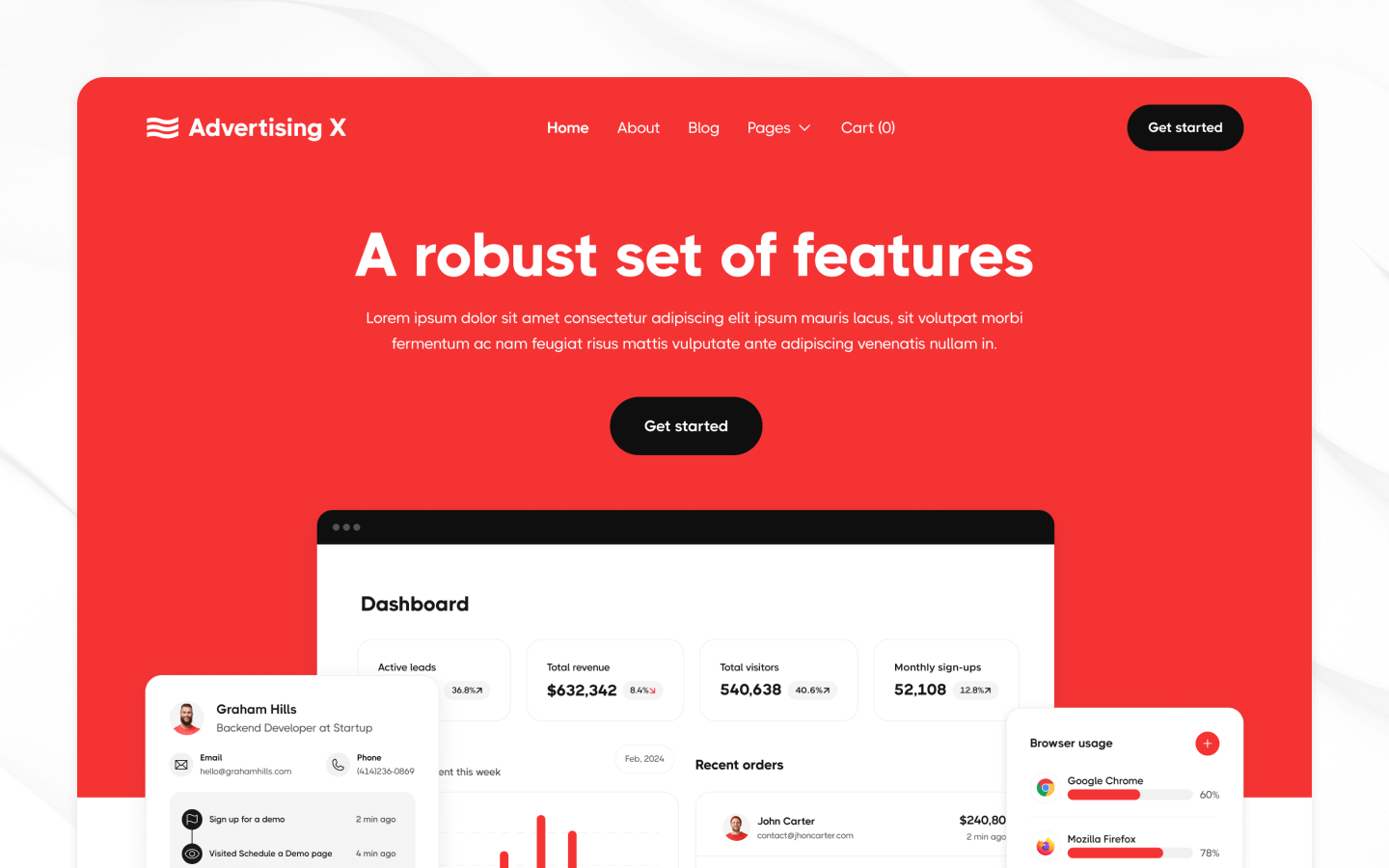 Advertising X - SaaS HTML5 Responsive Website Template
