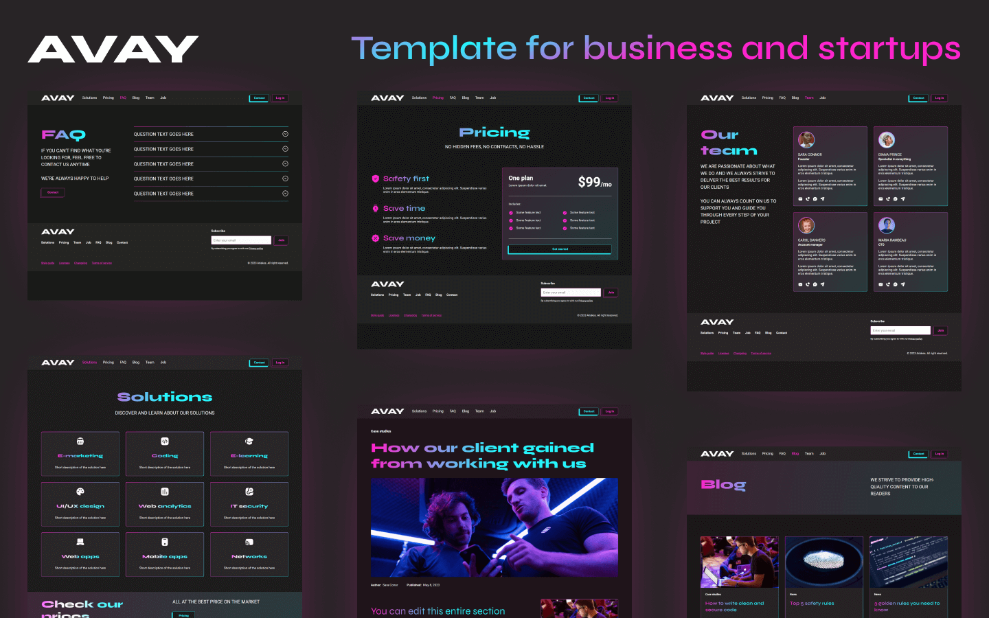 Avay - Startup HTML5 Responsive Website Template