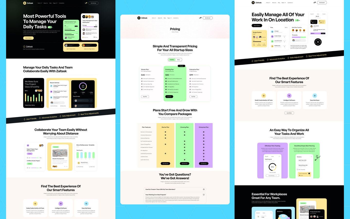 Zaitask - SaaS HTML5 Responsive Website Template