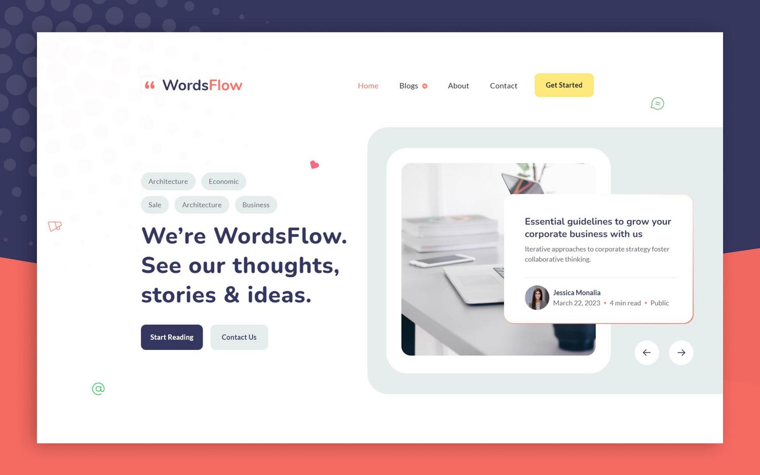 WordsFlow - News HTML5 Responsive Website Template