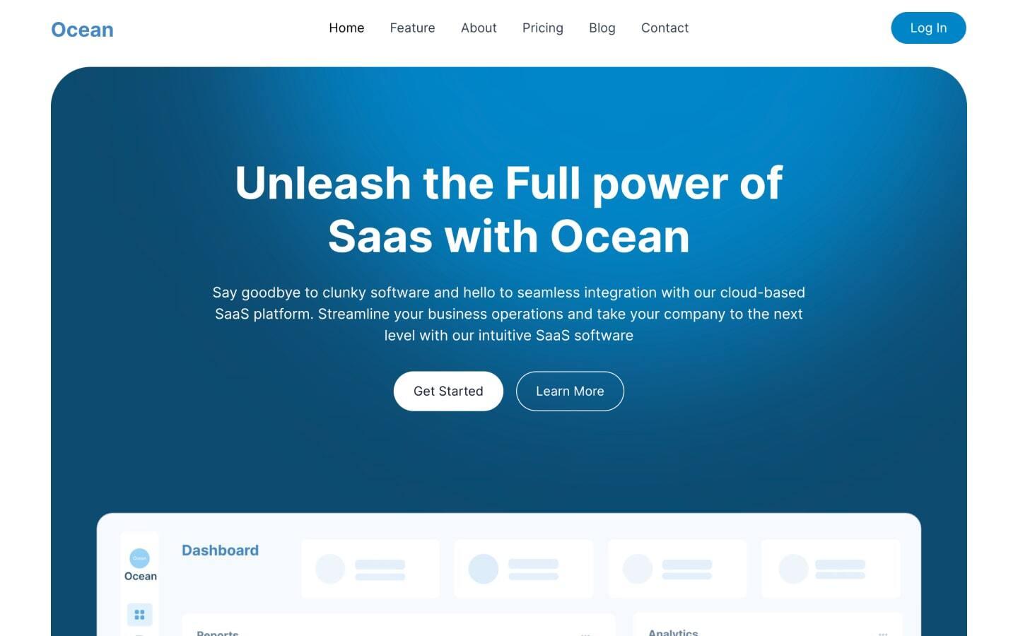 Ocean - SaaS HTML5 Responsive Website Template
