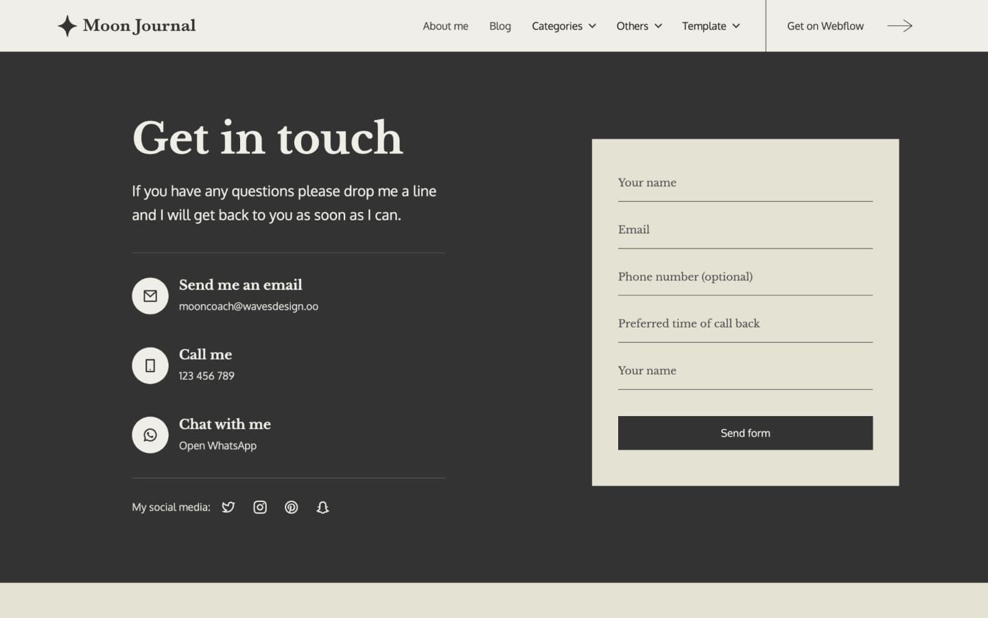 Moon Journal - Wellness HTML5 Responsive Website Template