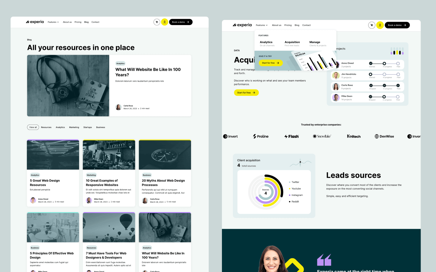 Experia - Startup HTML5 Responsive Website Template