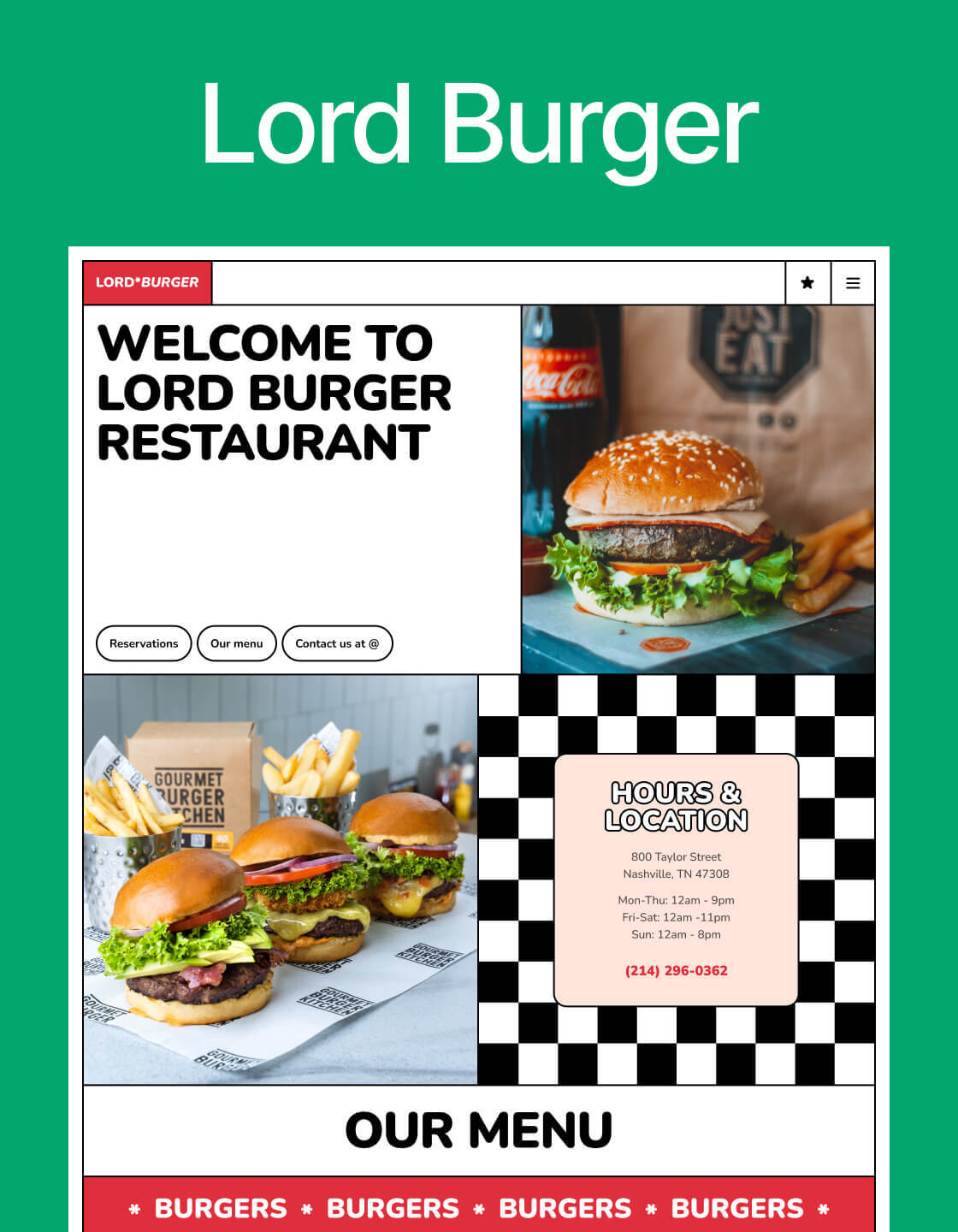 Lord Burger - Restaurant HTML5 Responsive Website Template