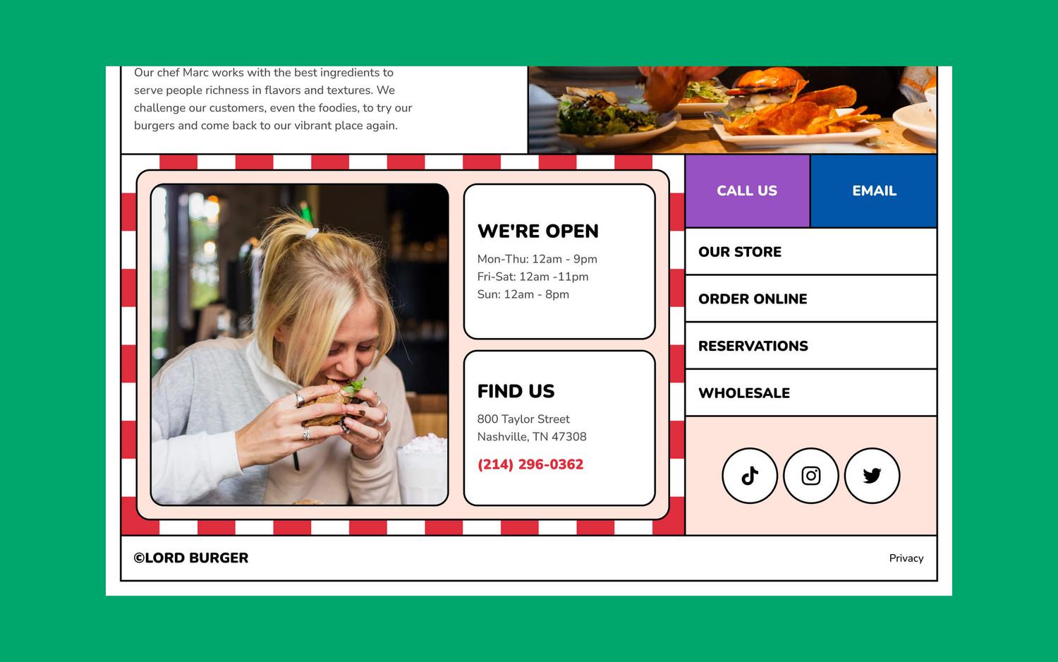 Lord Burger - Restaurant HTML5 Responsive Website Template