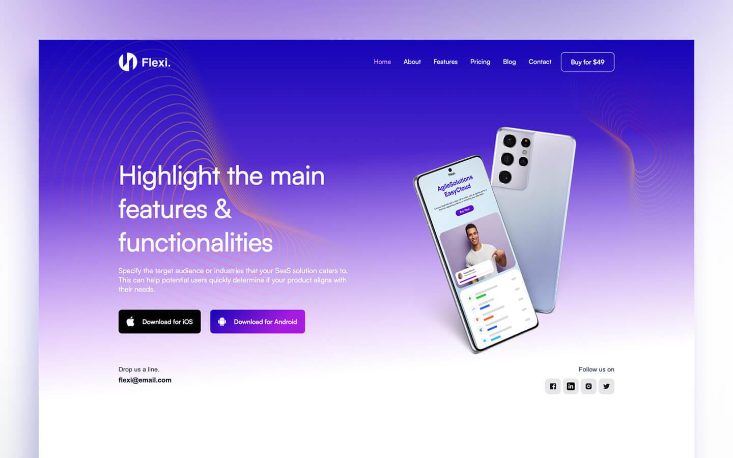Flexi - SaaS HTML5 Responsive Website Template