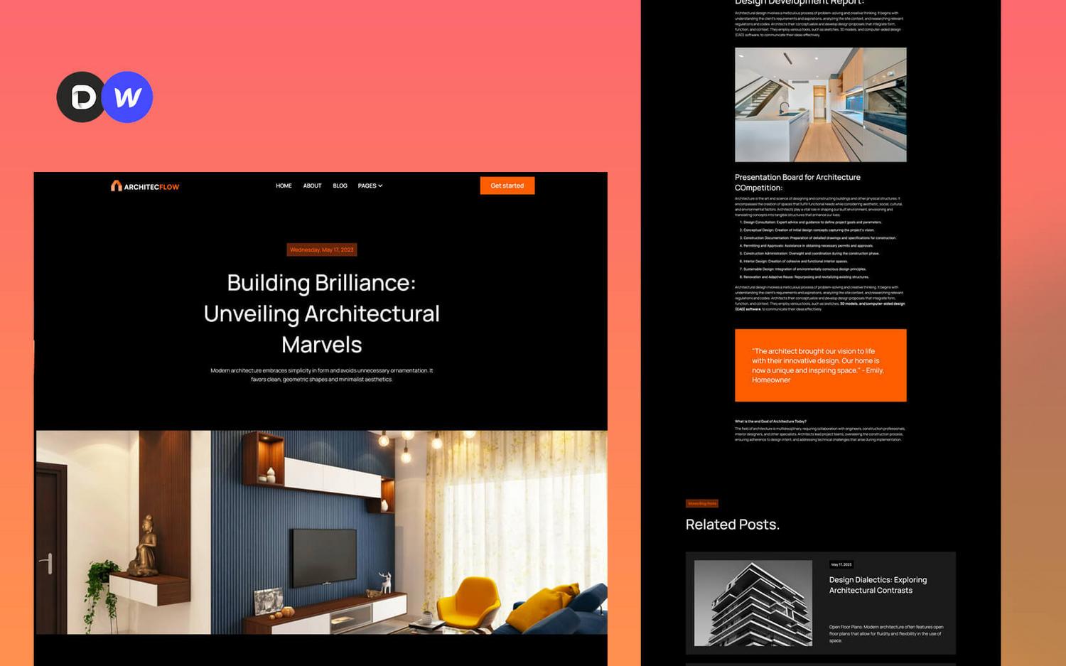 ArchitecFlow - Architecture HTML5 Responsive Website Template