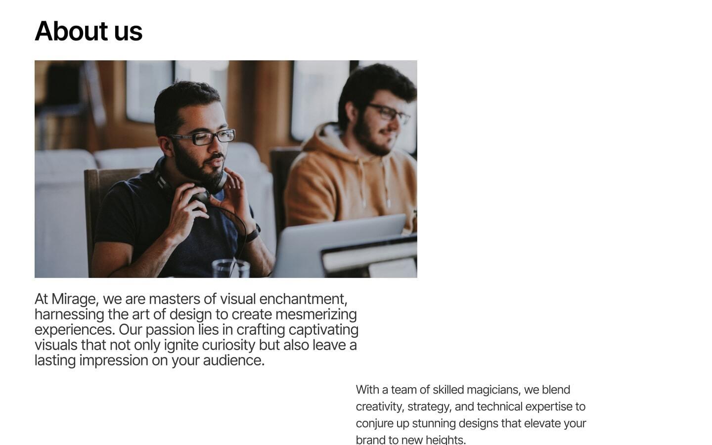 Mirage - Agency HTML5 Responsive Website Template