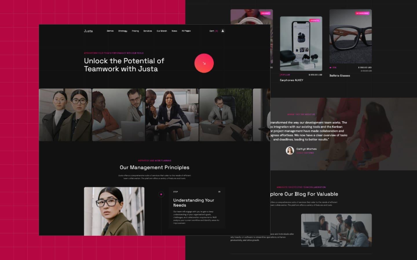 Justa 128 - One Page HTML5 Responsive Website Template