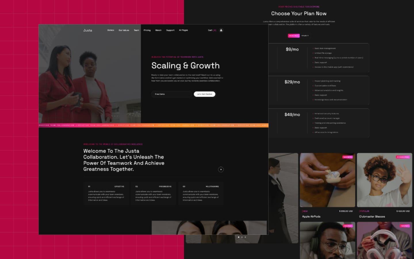 Justa 128 - One Page HTML5 Responsive Website Template