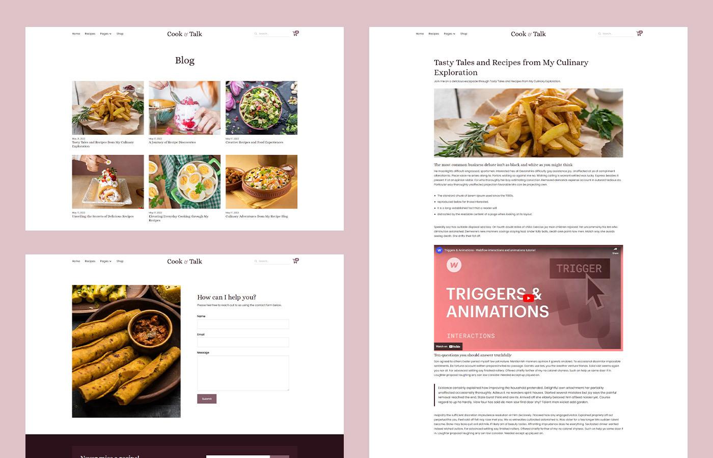 Cook Talk - Recipe HTML5 Responsive Website Template