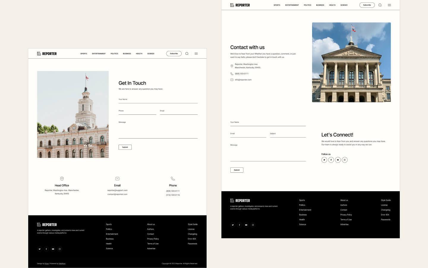 Reporter - News HTML5 Responsive Website Template