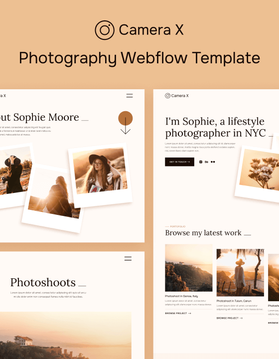 Camera X - Photography HTML5 Responsive Website Template