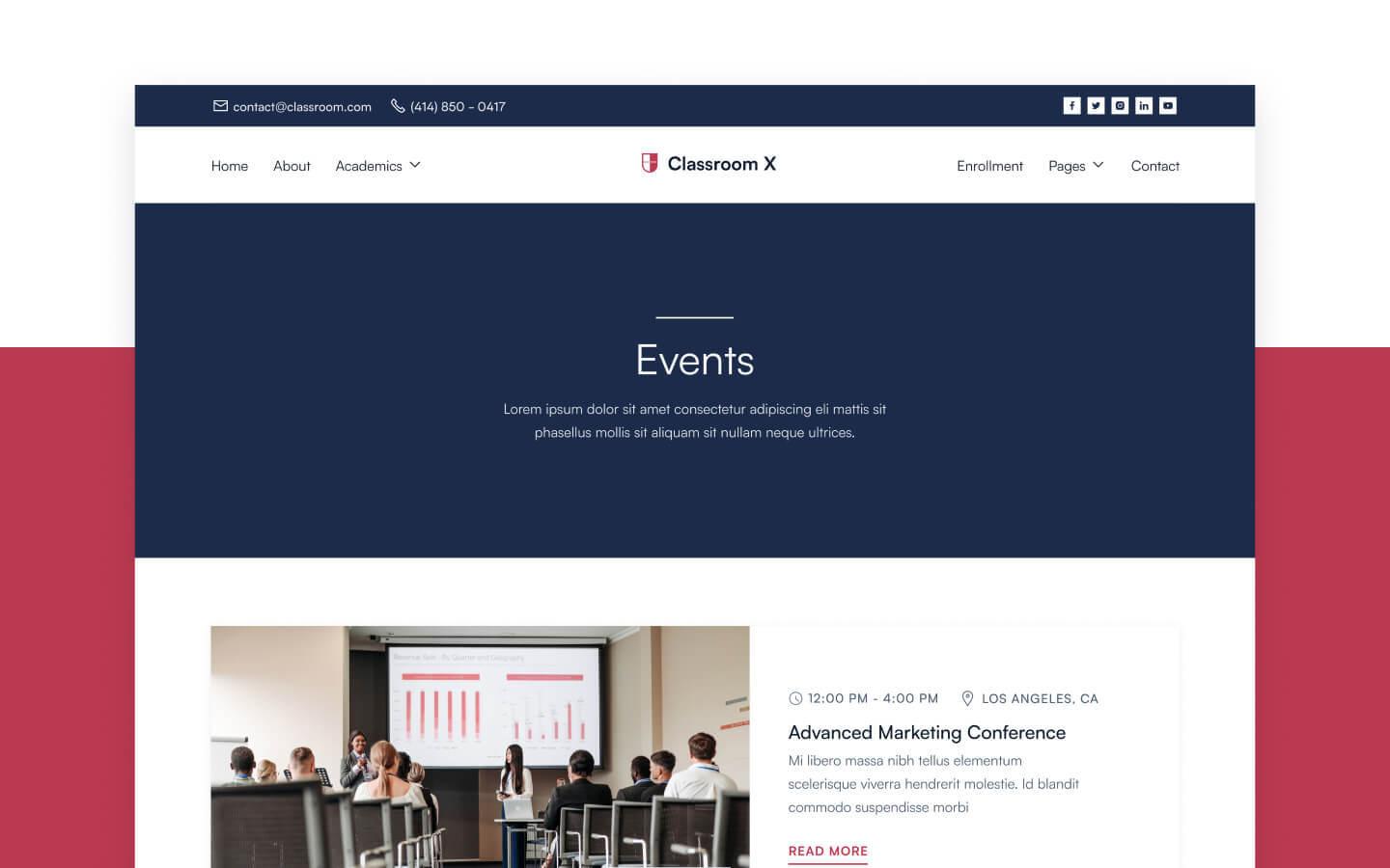 Classroom X - University HTML5 Responsive Website Template