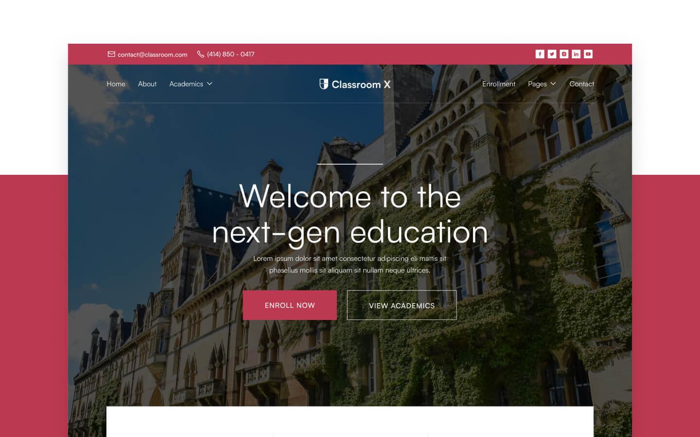 Classroom X - University HTML5 Responsive Website Template