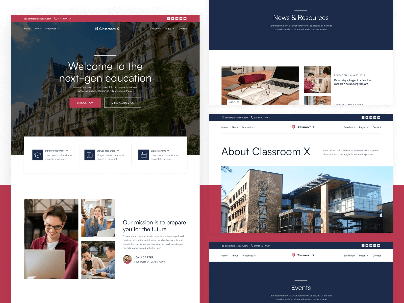 Classroom X - University HTML5 Responsive Website Template