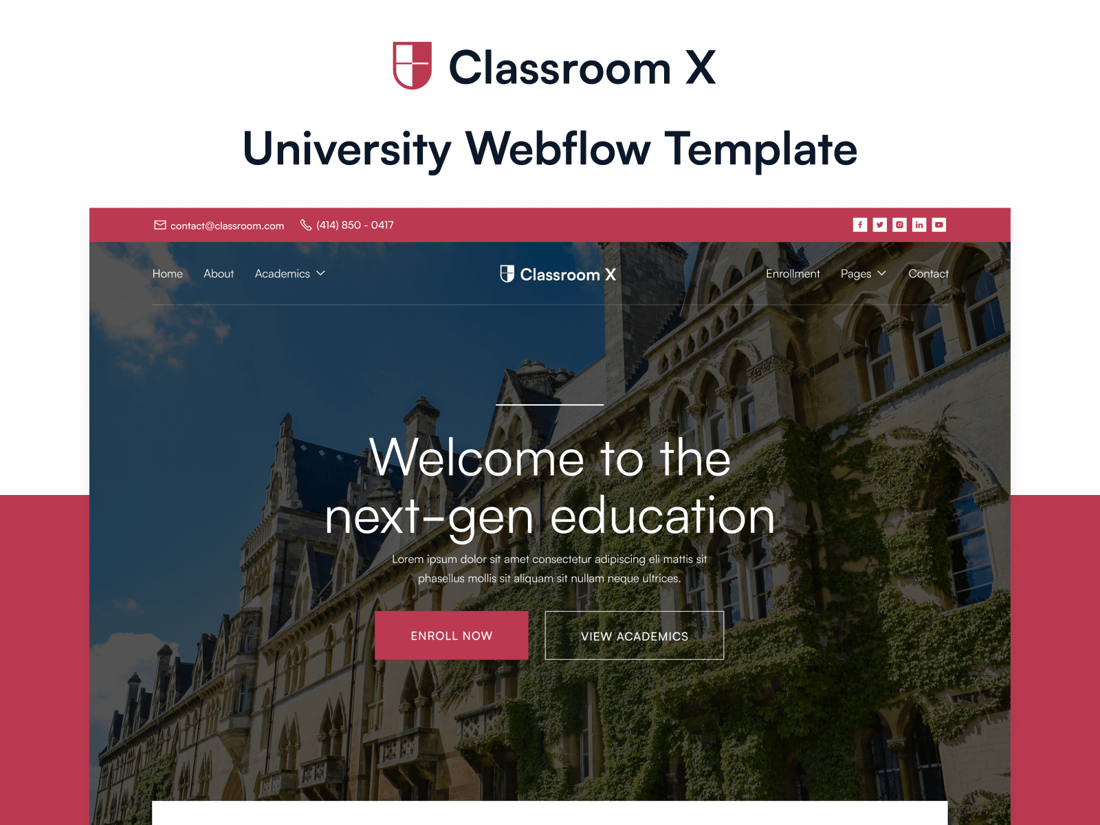 Classroom X - University HTML5 Responsive Website Template