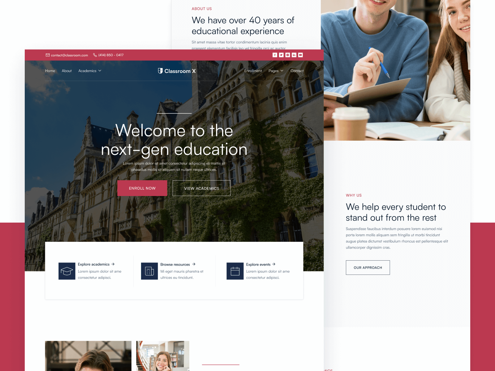 Classroom X - University HTML5 Responsive Website Template