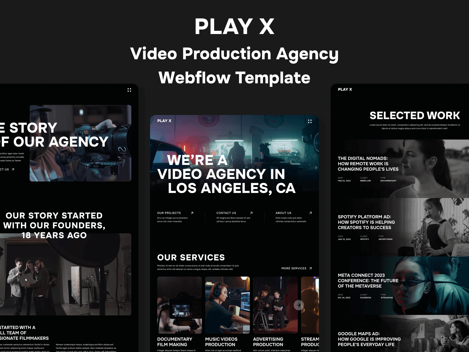 Play X - Photography HTML5 Responsive Website Template