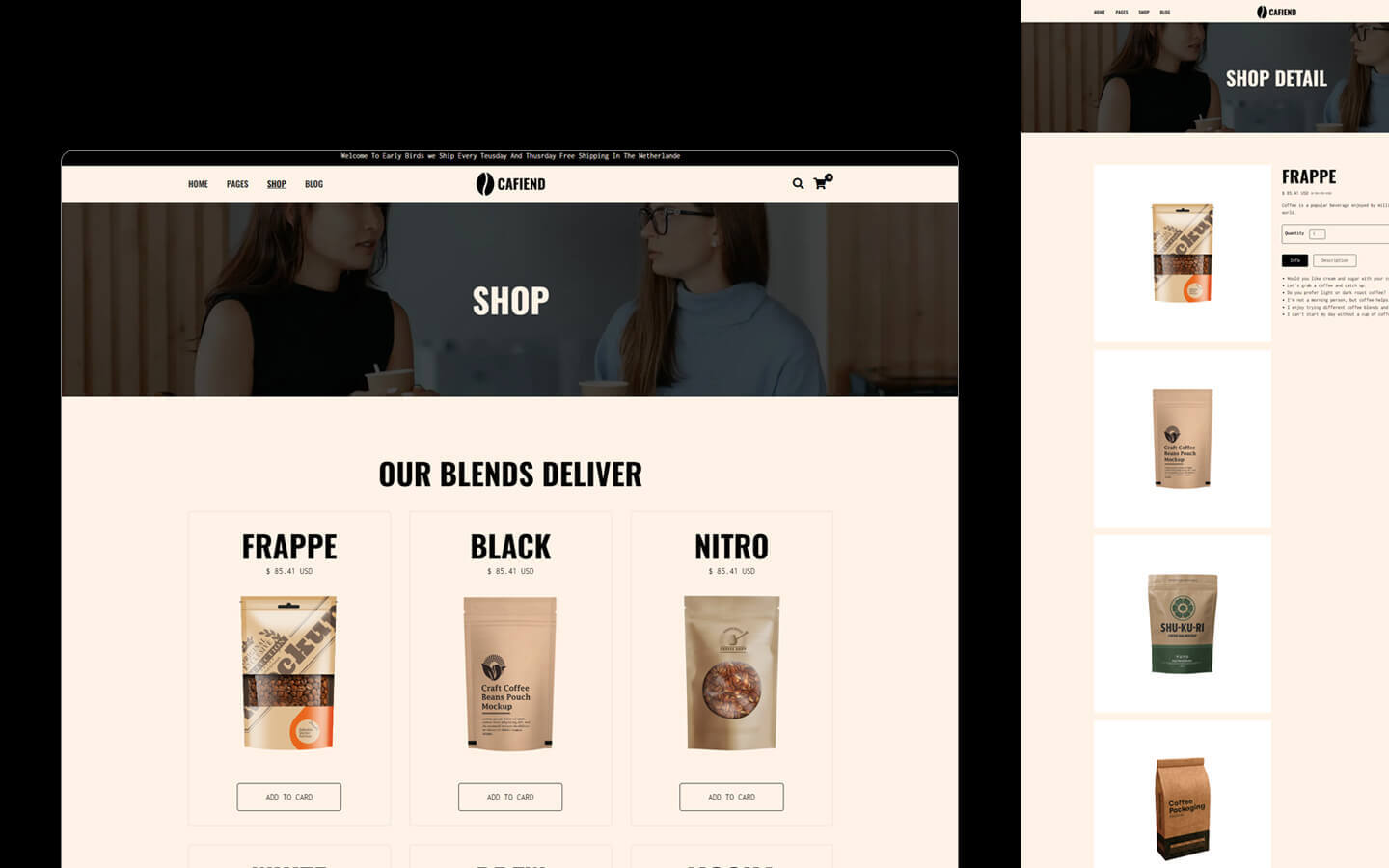 Cafiend - Coffee Shop HTML5 Responsive Website Template