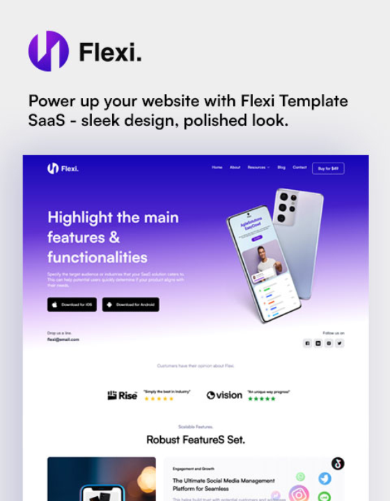 Flexi - SaaS HTML5 Responsive Website Template
