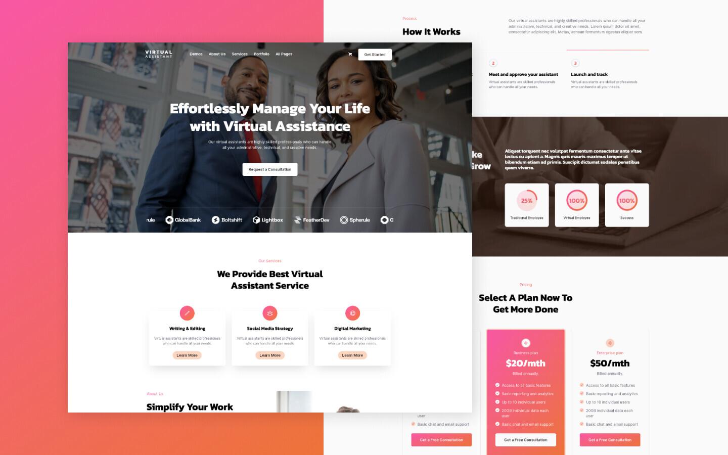 Virtual Assistant 128 - Consulting HTML5 Responsive Website Template