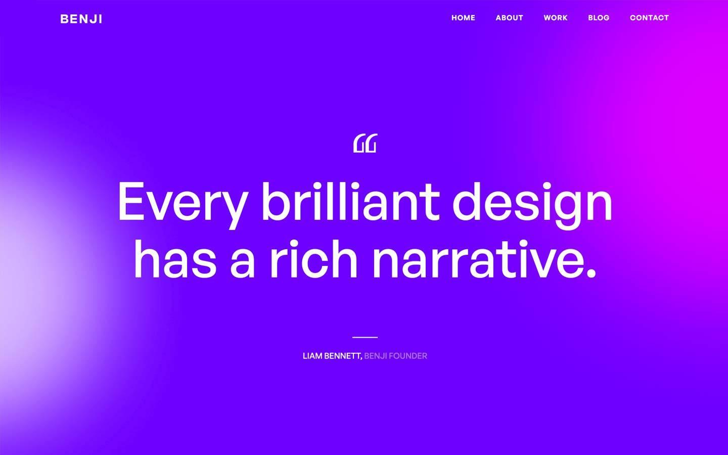 Benji - Creative HTML5 Responsive Website Template