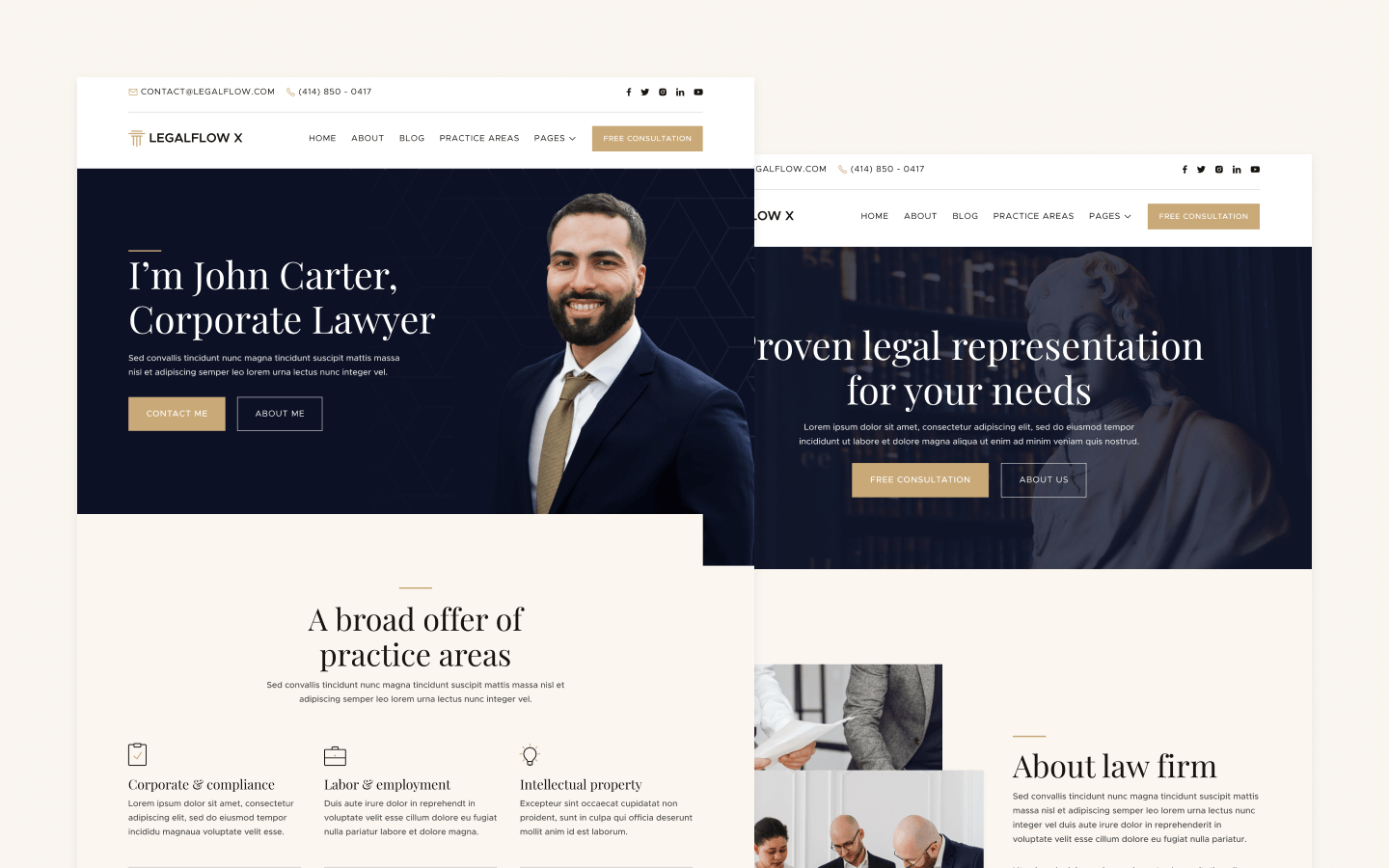 LegalFlow X - Law Firm HTML5 Responsive Website Template