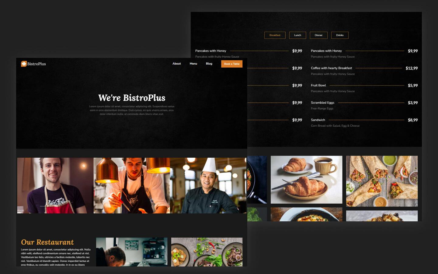 BistroPlus - Restaurant HTML5 Responsive Website Template
