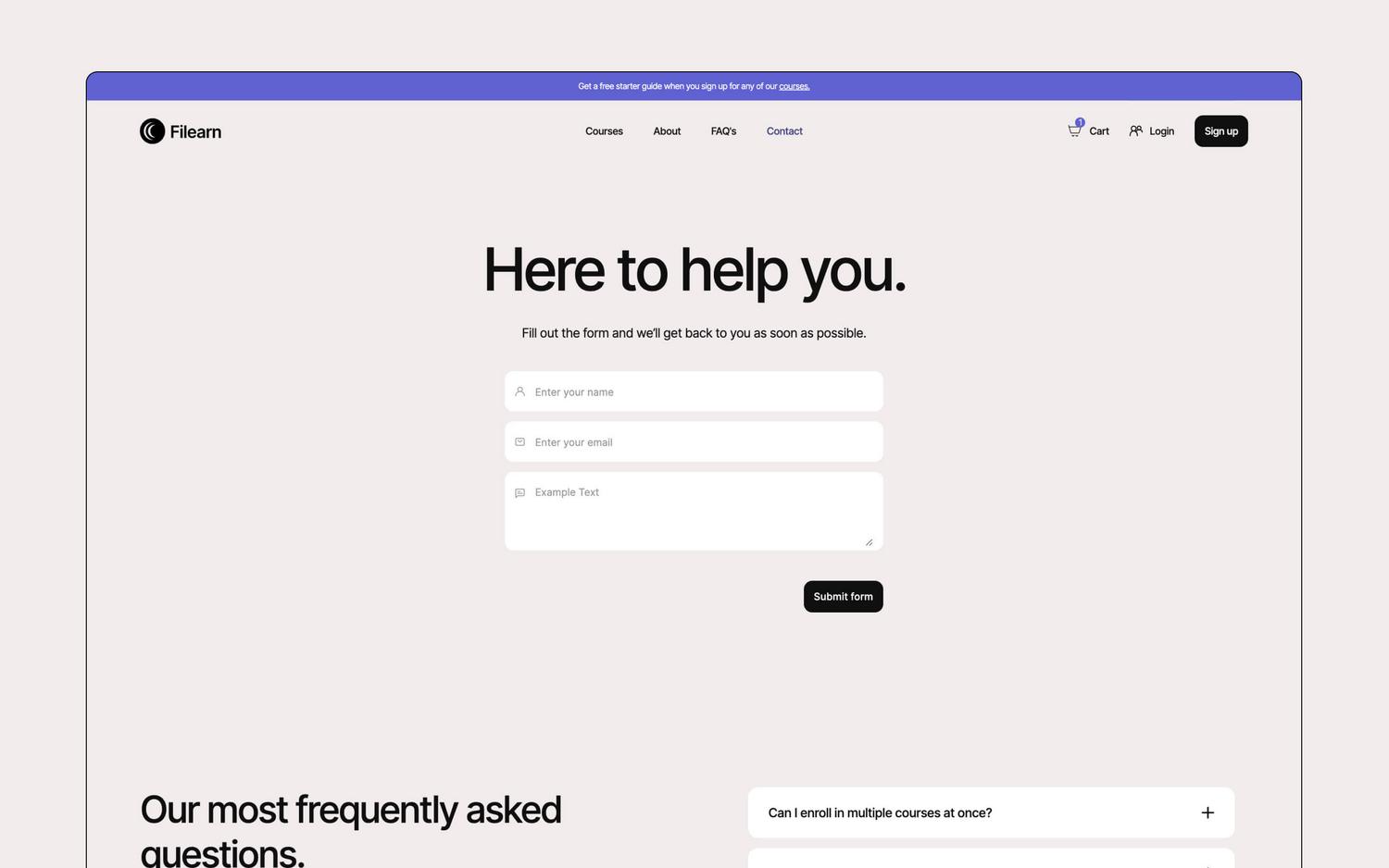 Filearn - Learning HTML5 Responsive Website Template