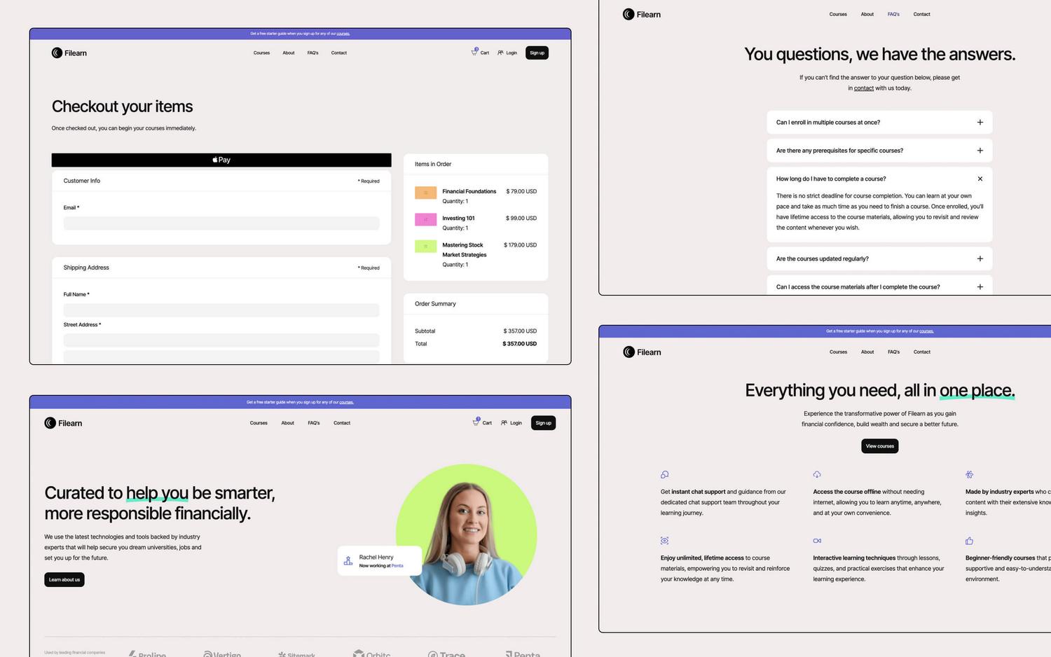 Filearn - Learning HTML5 Responsive Website Template