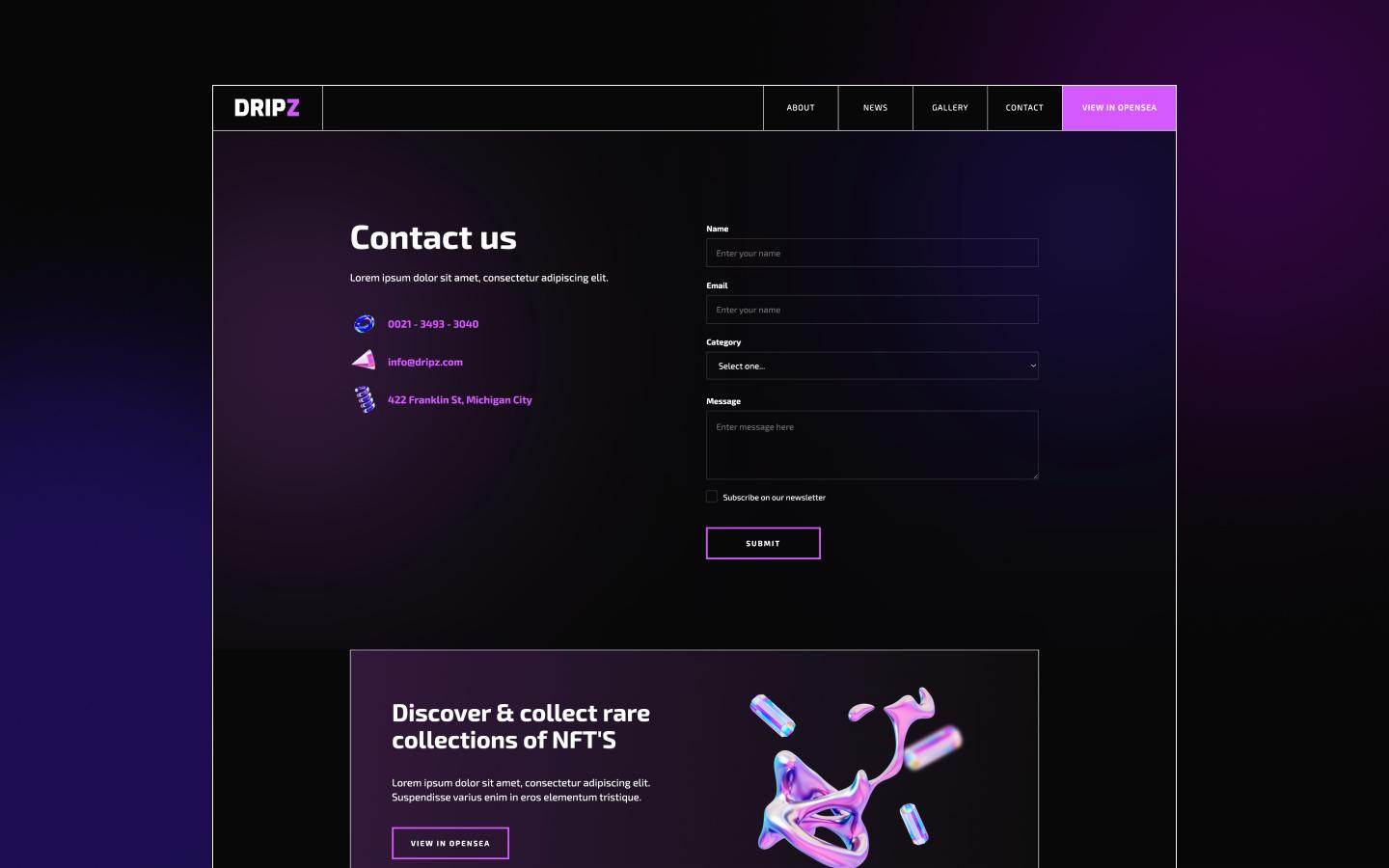 DRIPZ - Portfolio HTML5 Responsive Website Template