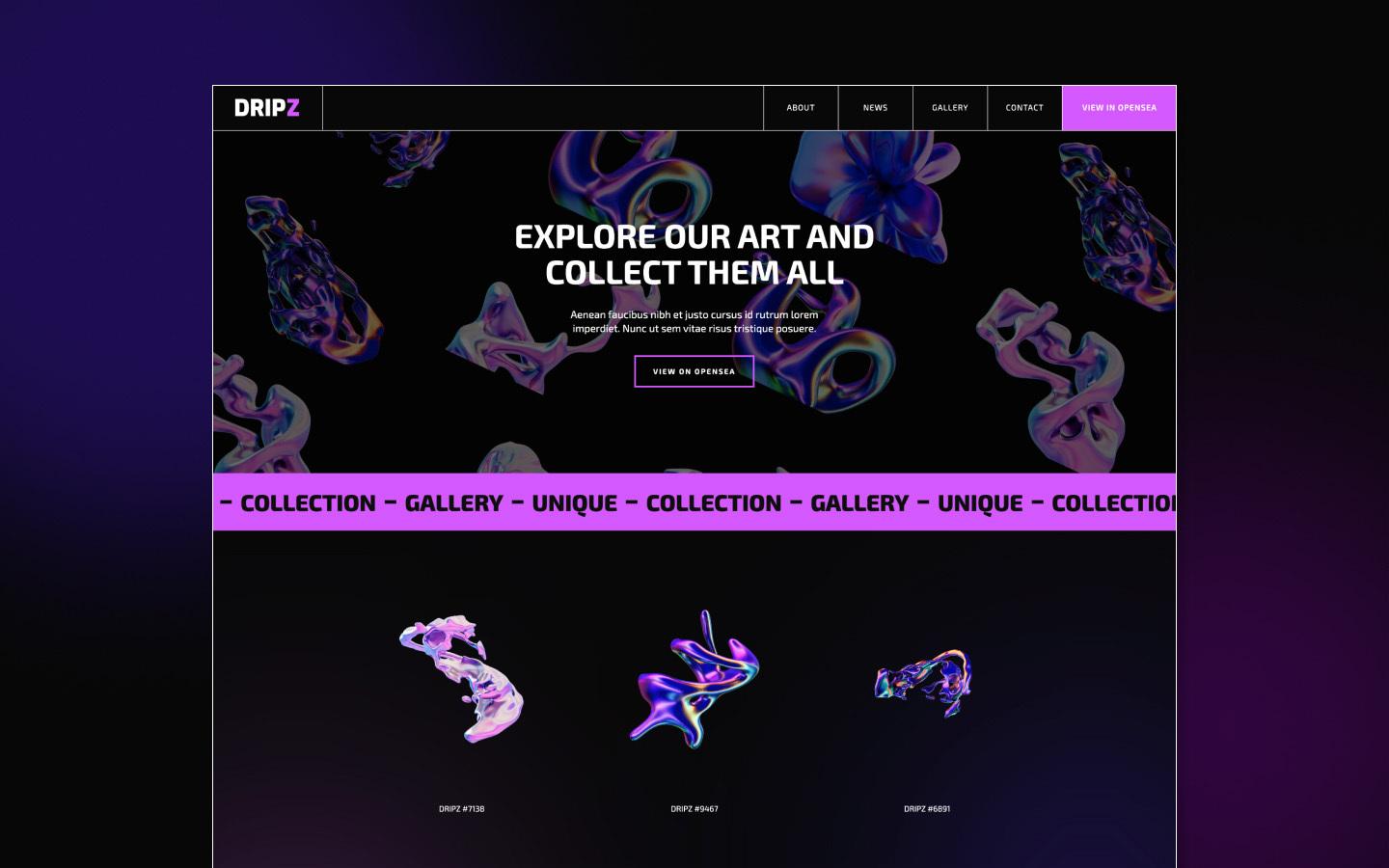 DRIPZ - Portfolio HTML5 Responsive Website Template