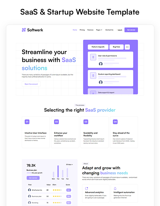 Softwerk - SaaS HTML5 Responsive Website Template
